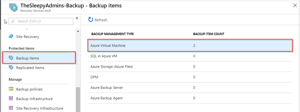 Azure VM Backup using Azure Recovery Service Vault – TheSleepyAdmins