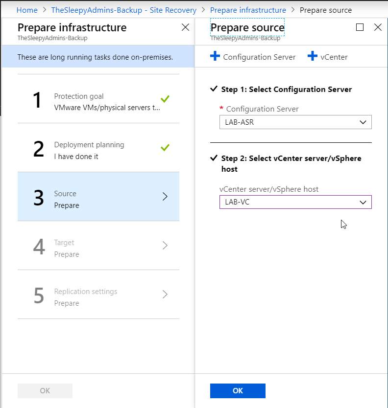 Configure Azure Site Recovery for VMware – TheSleepyAdmins