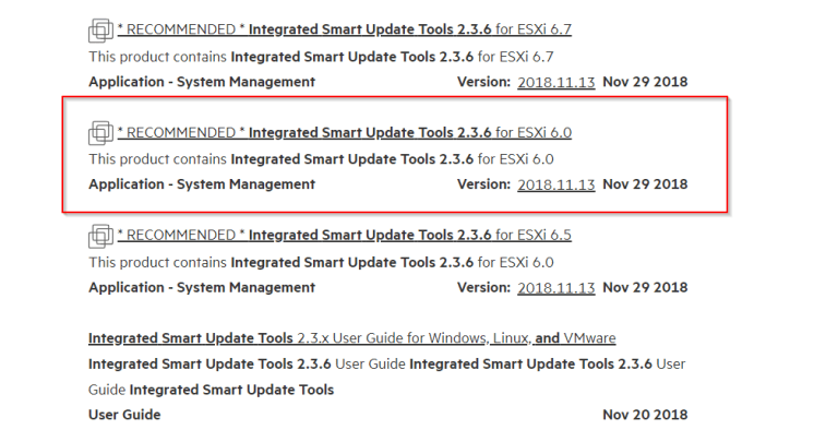 HPE Gen 10 SUM Integrated Smart Update Tools VMware – TheSleepyAdmins