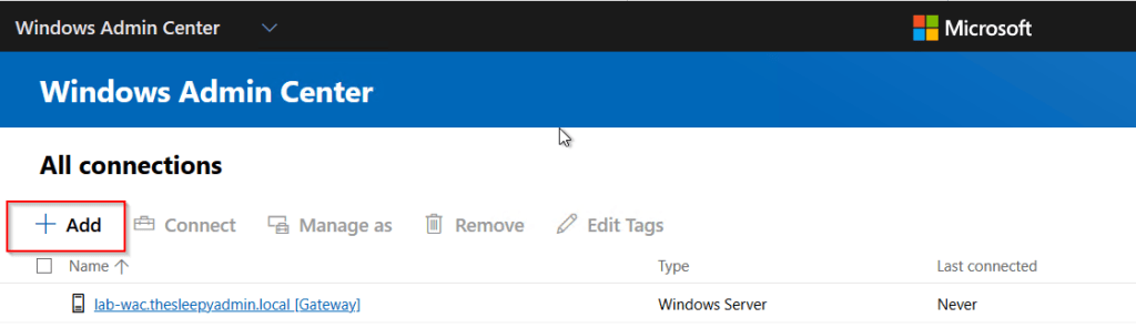 Windows Admin Centre 1910 – TheSleepyAdmins