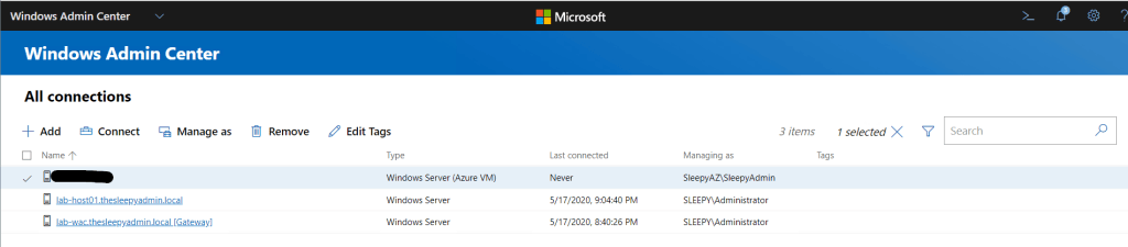 Connect Windows Admin Center to Azure – TheSleepyAdmins
