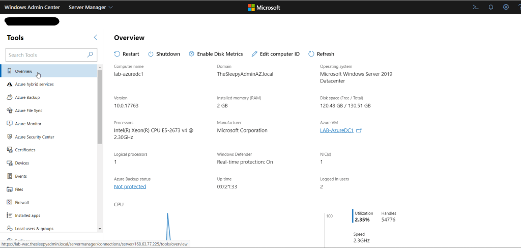 Connect Windows Admin Center to Azure – TheSleepyAdmins