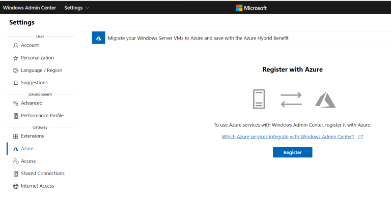 Connect Windows Admin Center to Azure – TheSleepyAdmins