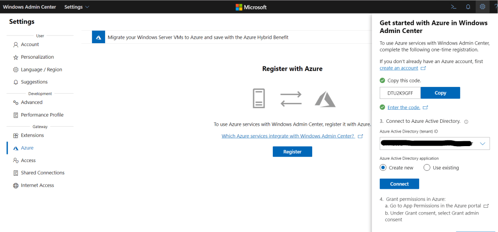 Connect Windows Admin Center to Azure – TheSleepyAdmins