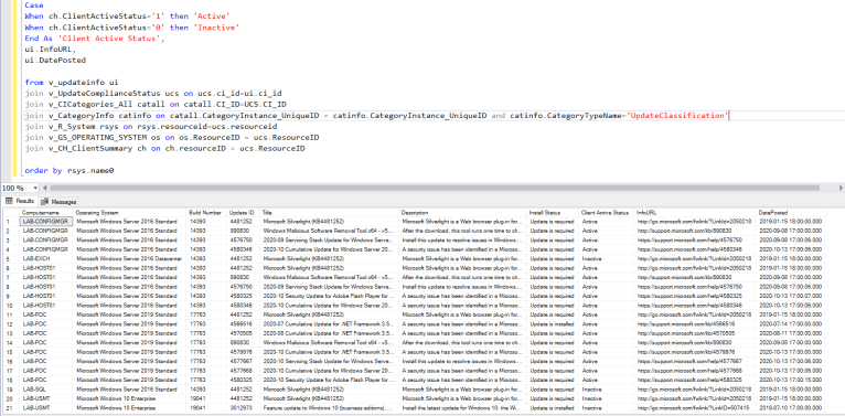 ConfigMgr query all devices software update install status ...