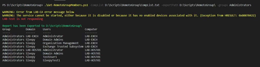 Windows Query Remote Group Membership Using PowerShell – TheSleepyAdmins
