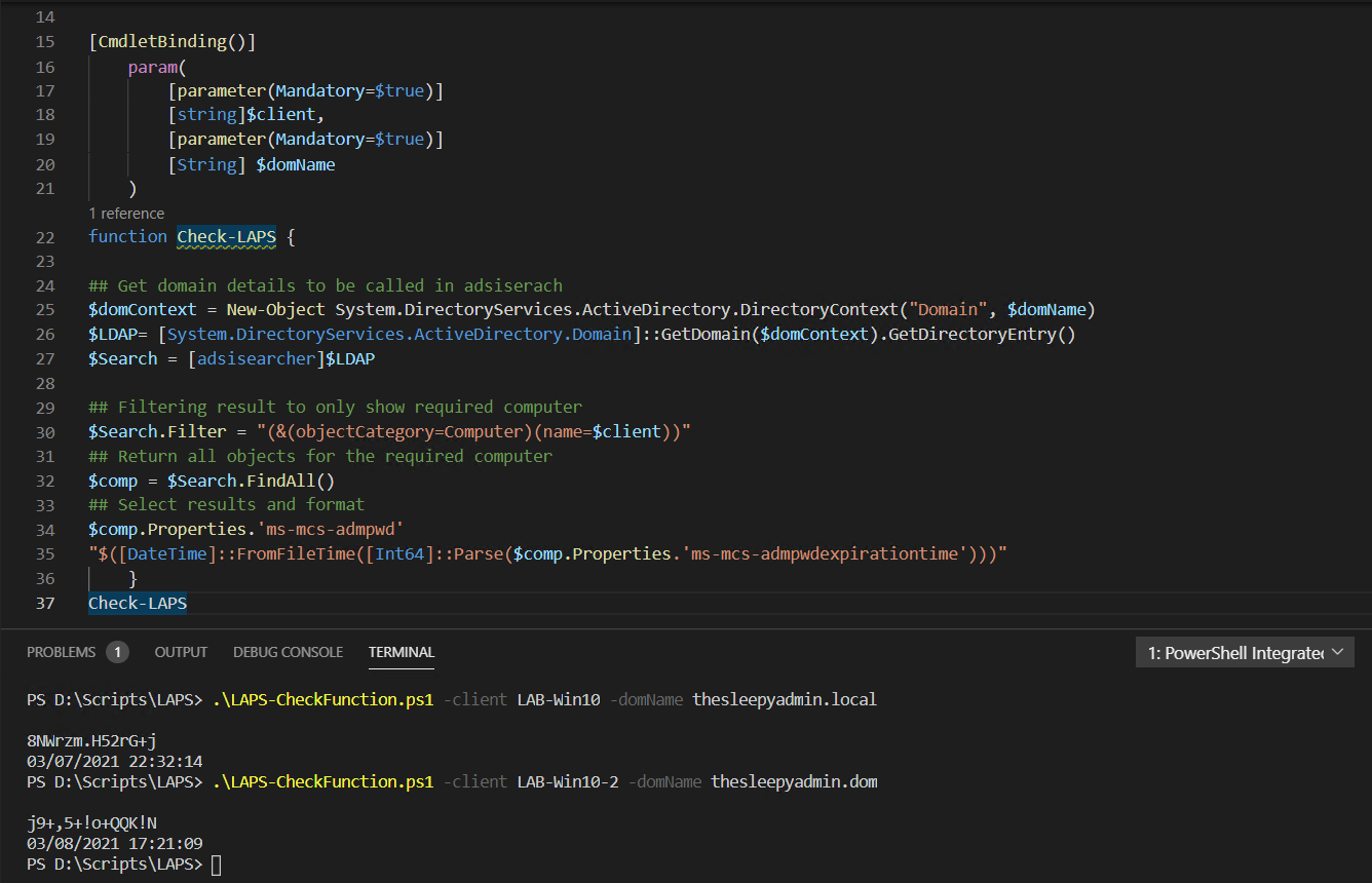 Checking LAPS Password Cross-Forest Using PowerShell – TheSleepyAdmins