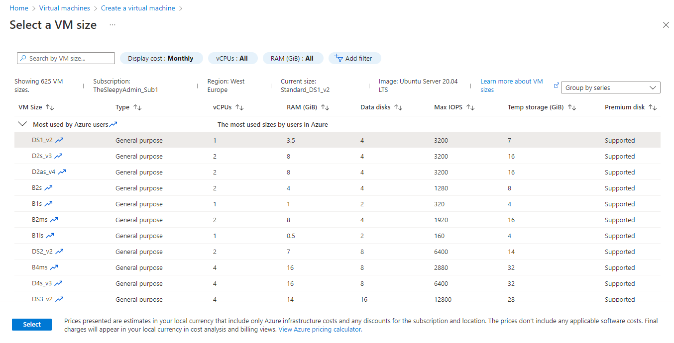 How to check VM SKU and VM Series Sizes Different Methods – TheSleepyAdmins