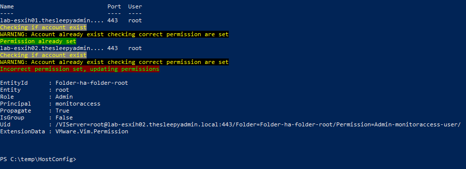 Create Local ESXi Account Using PowerCLI – TheSleepyAdmins