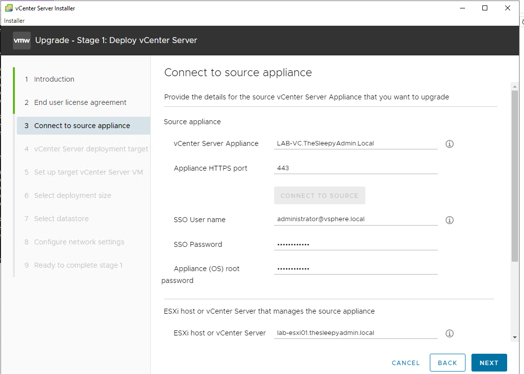 Upgrading VMware vCenter Server Appliance from 7.0 to 8.0 – TheSleepyAdmins