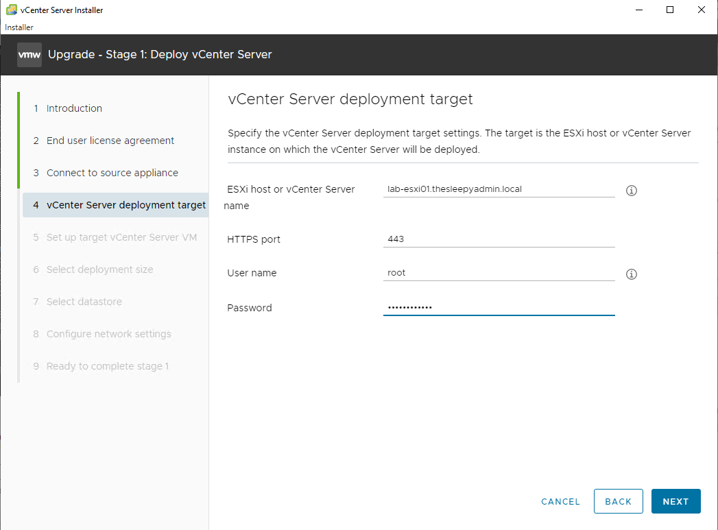 Upgrading VMware vCenter Server Appliance from 7.0 to 8.0 – TheSleepyAdmins