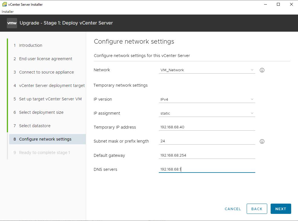 Upgrading VMware vCenter Server Appliance from 7.0 to 8.0 – TheSleepyAdmins
