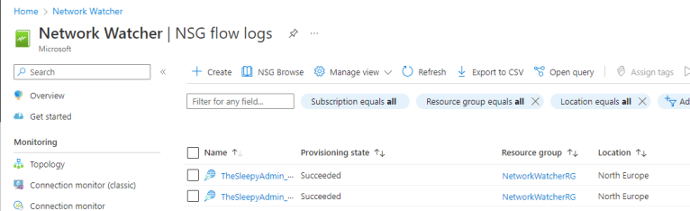 Azure Network Watcher NSG Flow Logs: Review NSG Traffic – TheSleepyAdmins