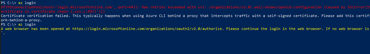 Az CLi Login SSL: CERTIFICATE_VERIFY_FAILED – TheSleepyAdmins