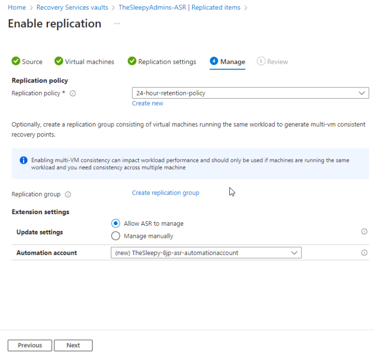 Configure Azure Site Recovery Zone to Zone Replication – TheSleepyAdmins