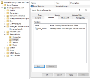 Using Group Managed Services Account with Scheduled Tasks – TheSleepyAdmins