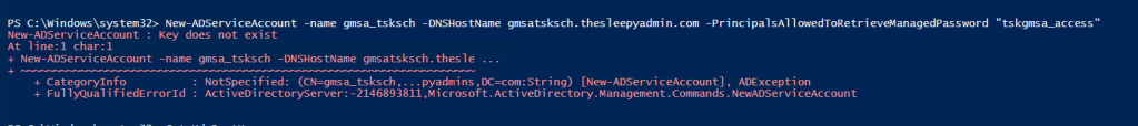 Using Group Managed Services Account with Scheduled Tasks – TheSleepyAdmins