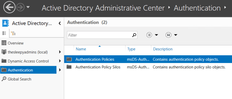 Active Directory: Authentication Policies and Authentication Policy ...