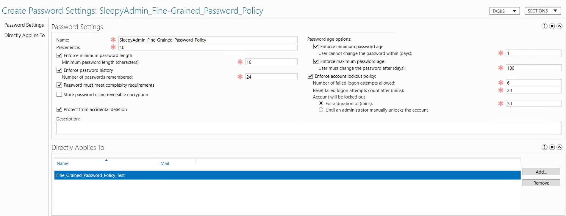 Active Directory: Fine-Grained Password Policy – TheSleepyAdmins