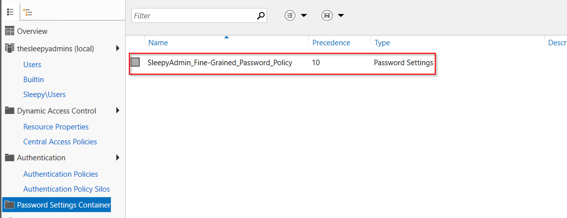 Active Directory: Fine-Grained Password Policy – TheSleepyAdmins