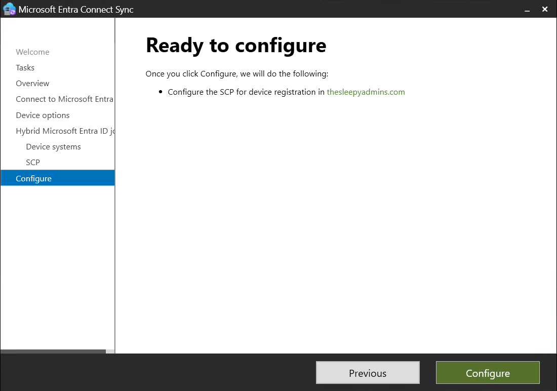 Configure Microsoft Entra hybrid join – TheSleepyAdmins